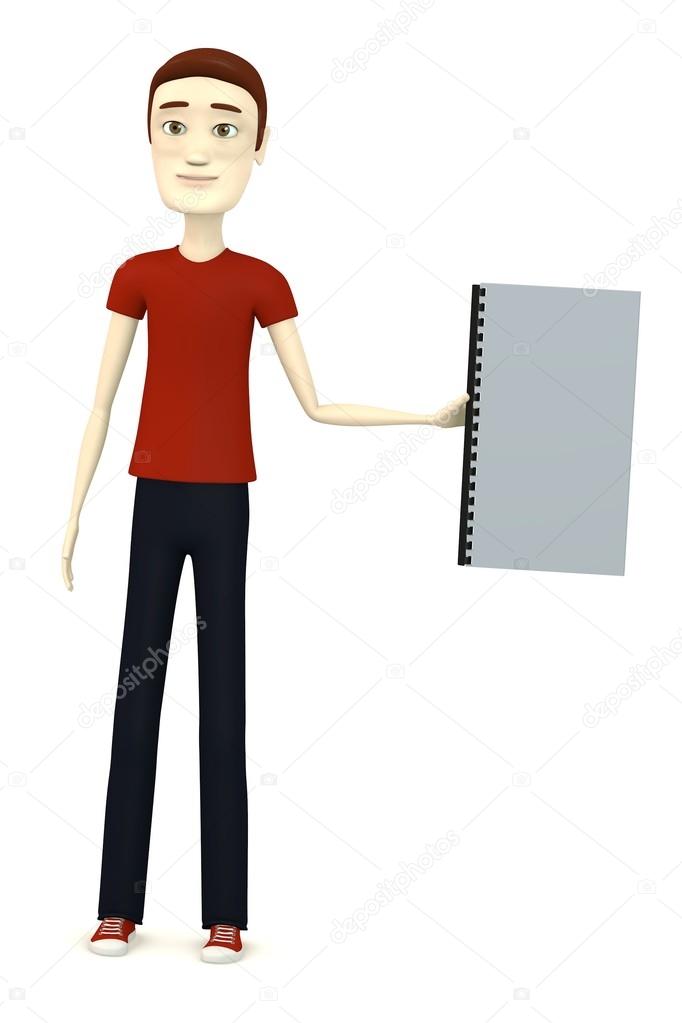 3d render of cartoon character with book — Stock Photo © 3drenderings ...
