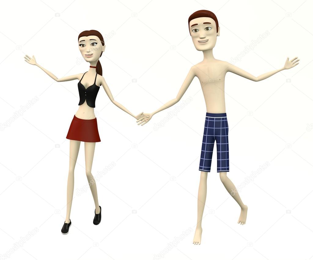 3d render of cartoon characters dancing - happy Stock Illustration by ...