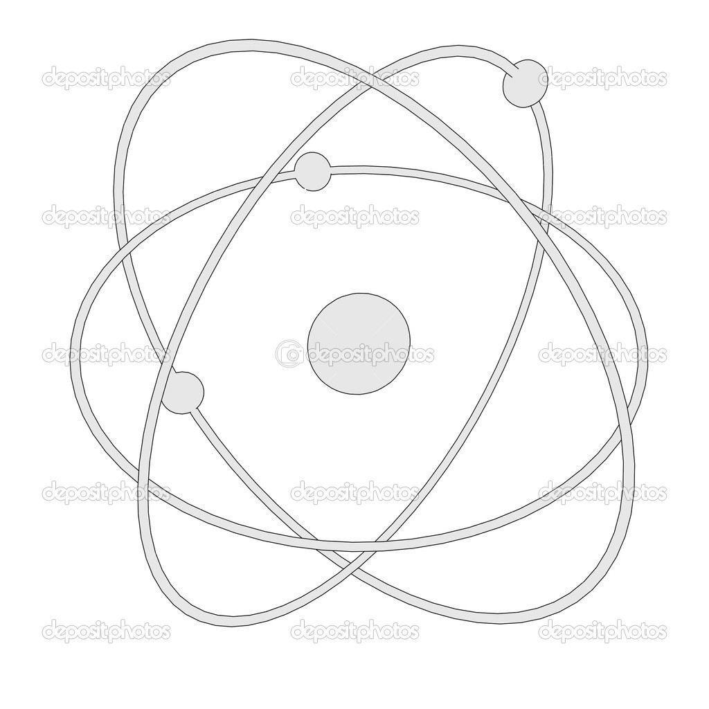 Cartoon image of atom with nucleus — Stock Photo © 3drenderings #37598567