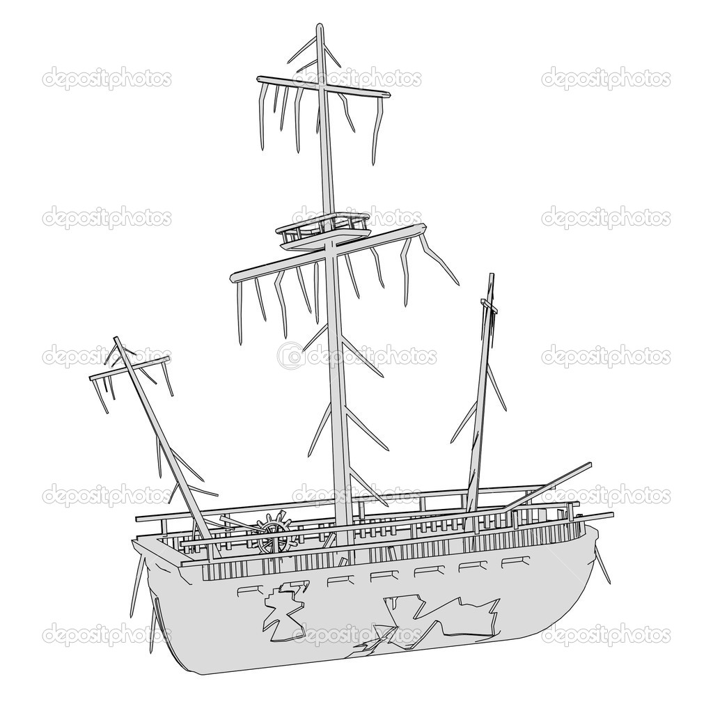 Cartoon image of ship wreck Stock Illustration by ©3drenderings #39765723
