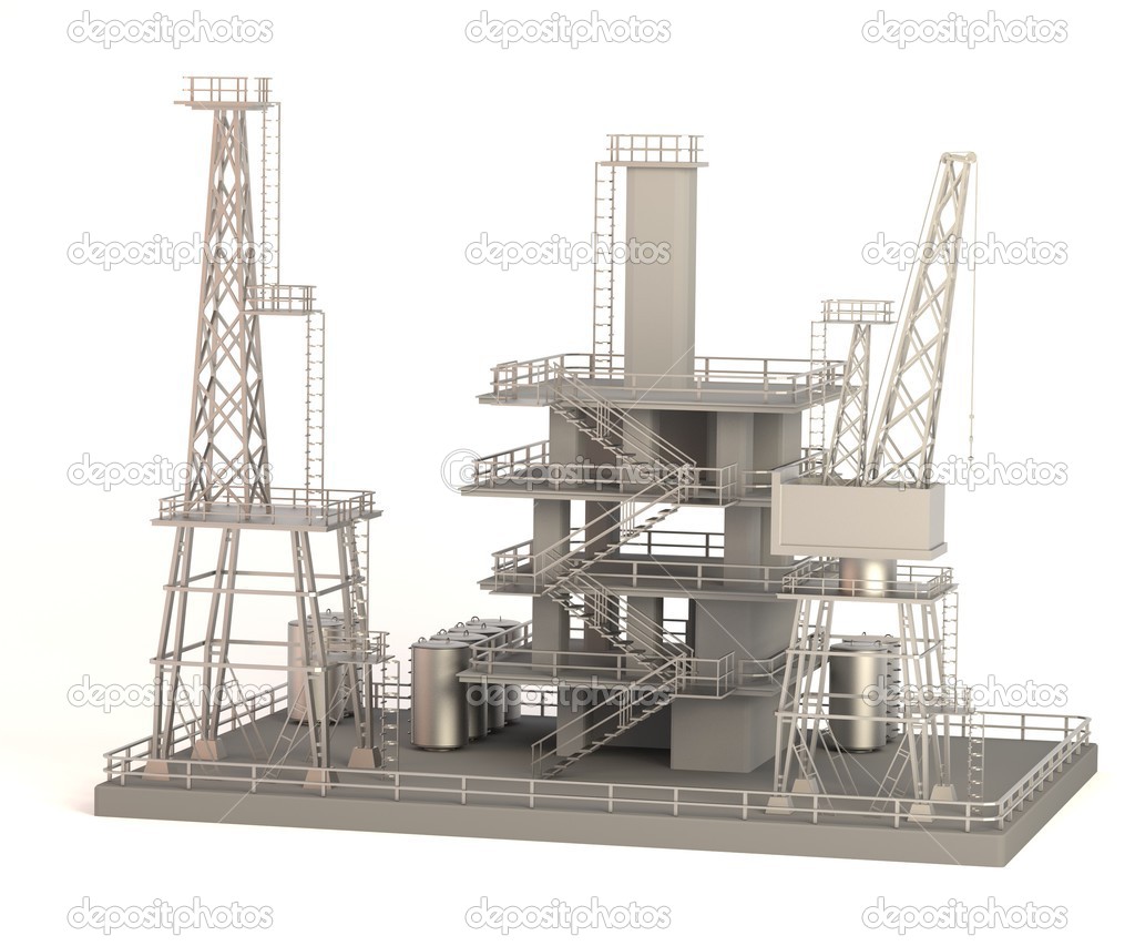 Realistic 3d render of drilling rig — Stock Photo © 3drenderings #40136941