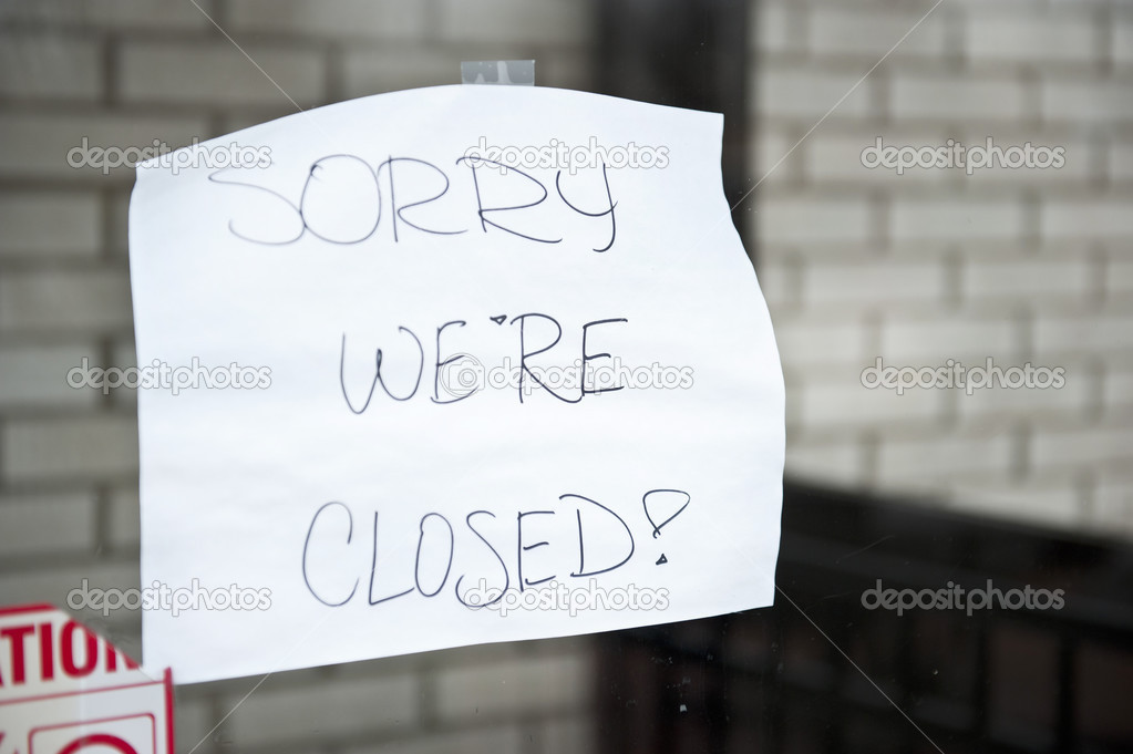 Sorry we're closed sign — Stock Photo © eugenef #50618631