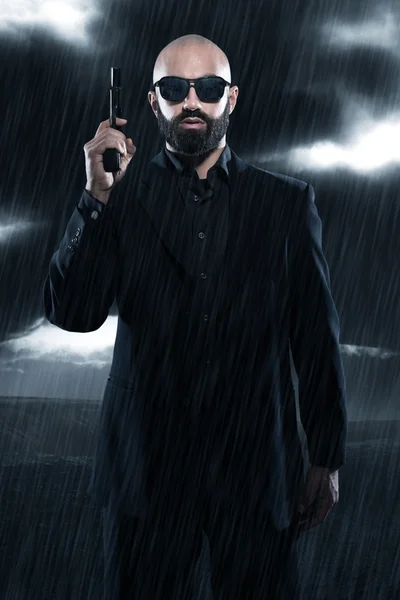 Bald man gun Stock Photos, Royalty Free Bald man gun Images | Depositphotos