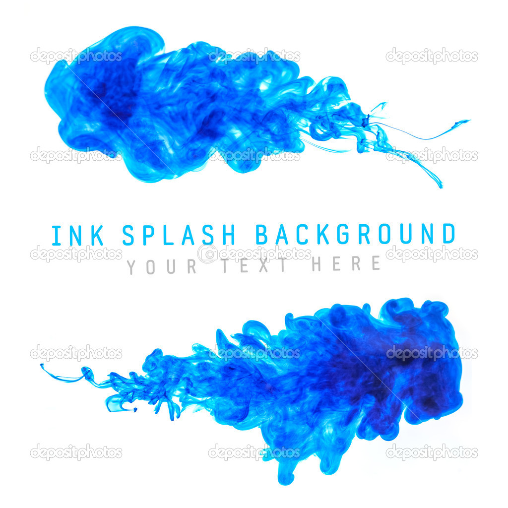 Blue Ink Splash Background Stock Photo by ©beerlogoff2 33707929