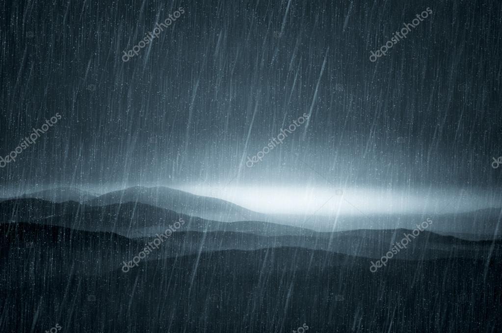 Rain on a cloudy day in autumn — Stock Photo © photocosma #13812559