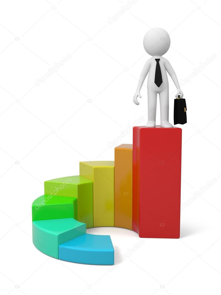 Human character and bar chart Stock Photo by ©bluecups 31433027