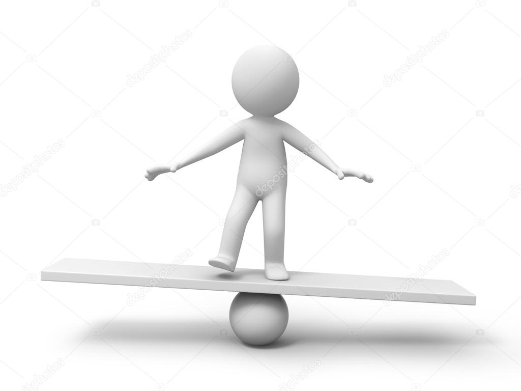 Man with balance board Stock Photo by ©bluecups 34675363
