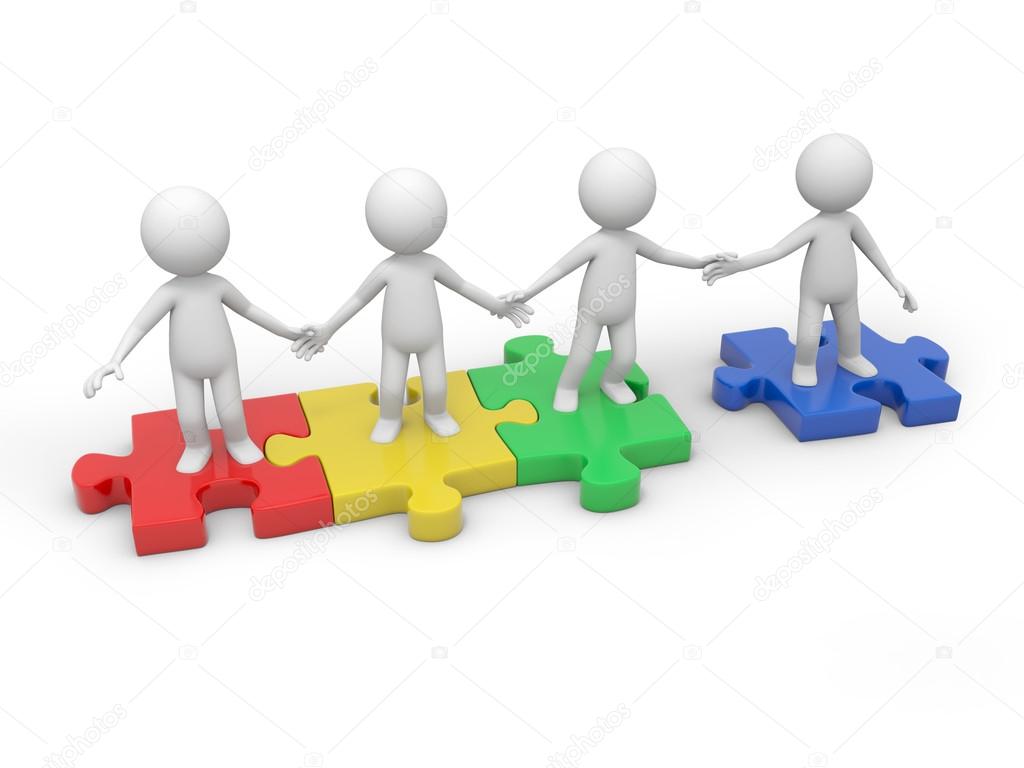 Man with puzzle pieces ⬇ Stock Photo, Image by © bluecups #34676033