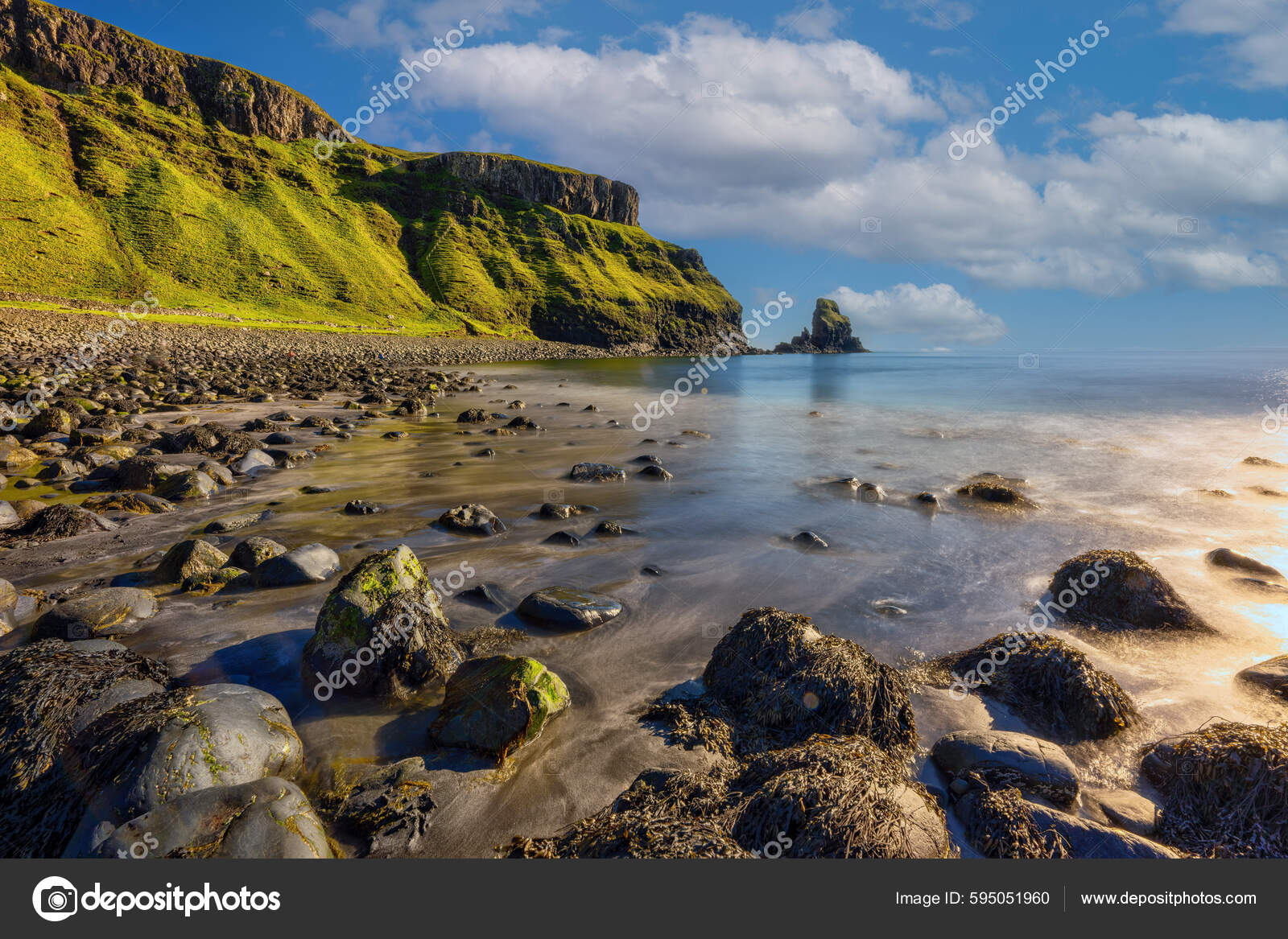 Fairy Tale Landscape Talisker Beach Bay Isle Skye Scotland High — Stock ...