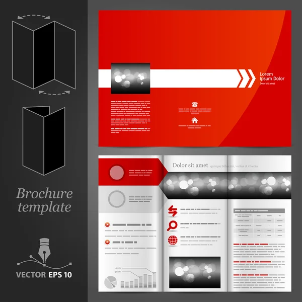 Red brochure template design — Stock Vector © Kenterville #41212971