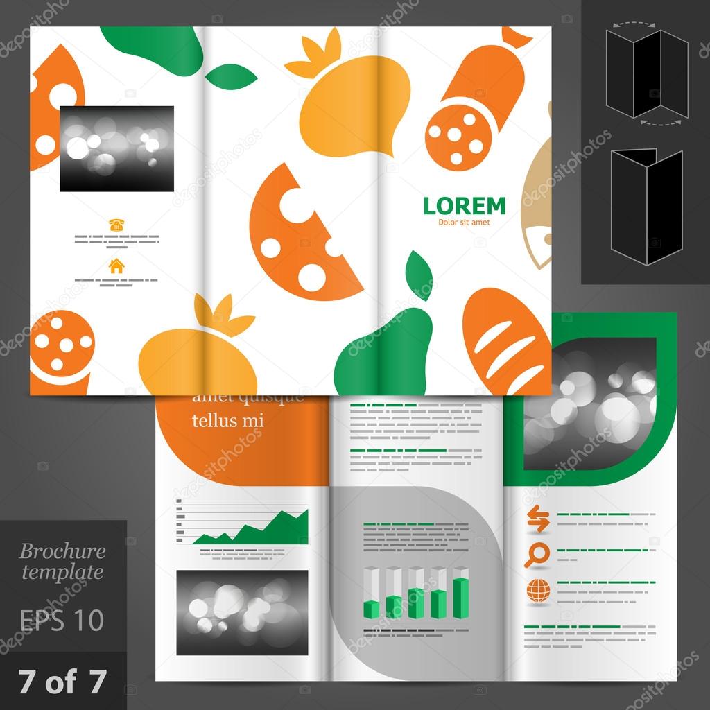 Culinary brochure template design with food Stock Vector by ...