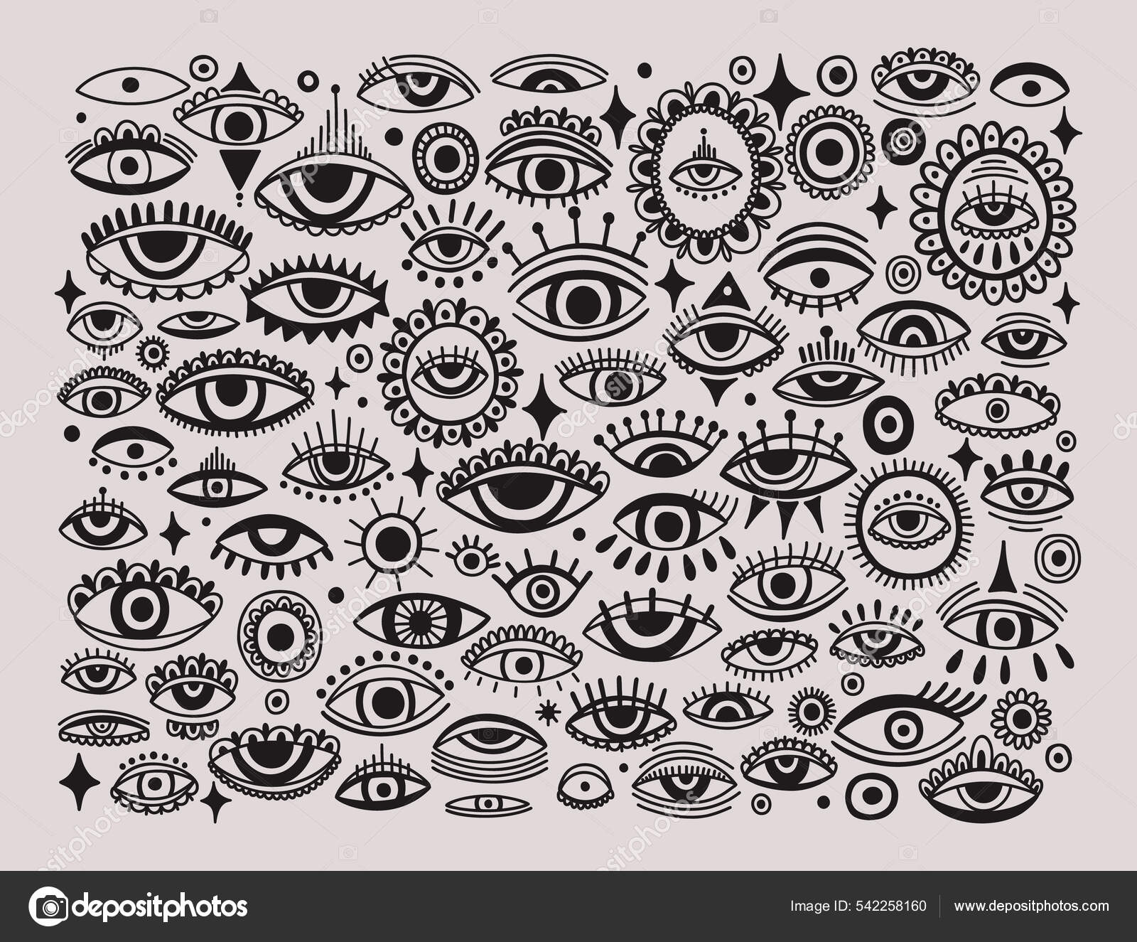 Evil Eye Third Element Hand Drawn Esoteric Mystic Symbol Authentic ...