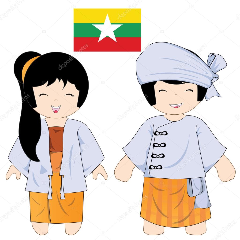Myanmar costume Stock Vector Image by ©poringpang #45268567