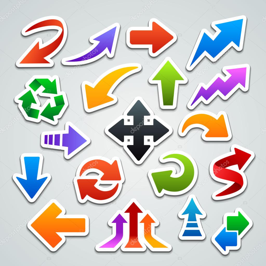 Arrow stickers — Stock Vector © Kolopach #18462415