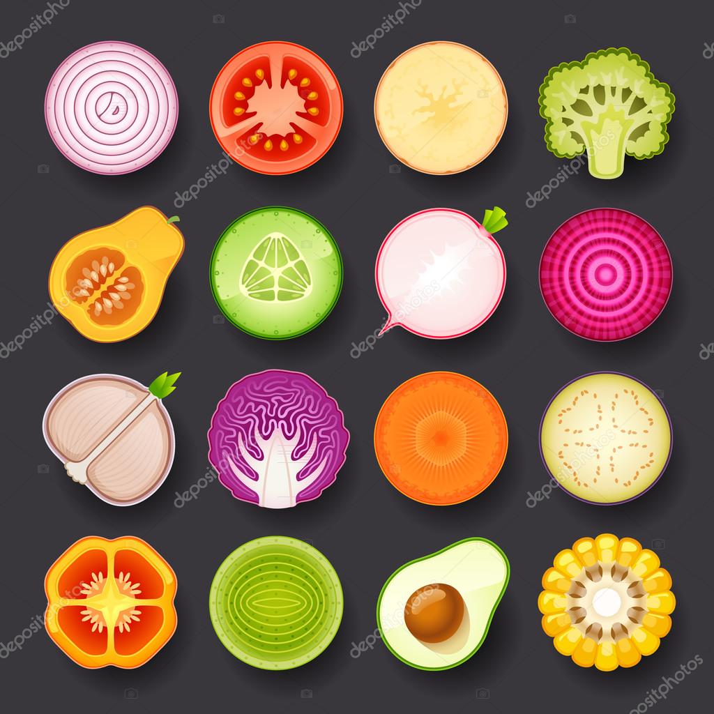 Vegetable icon set Stock Vector by ©Kolopach 27673101