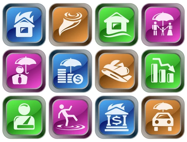 Insurance with a button Vector Art Stock Images | Depositphotos