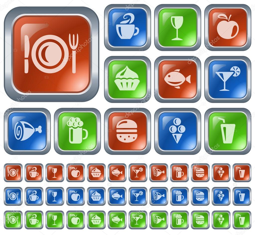 Food and drink buttons Stock Vector Image by ©olegbabich #28611971