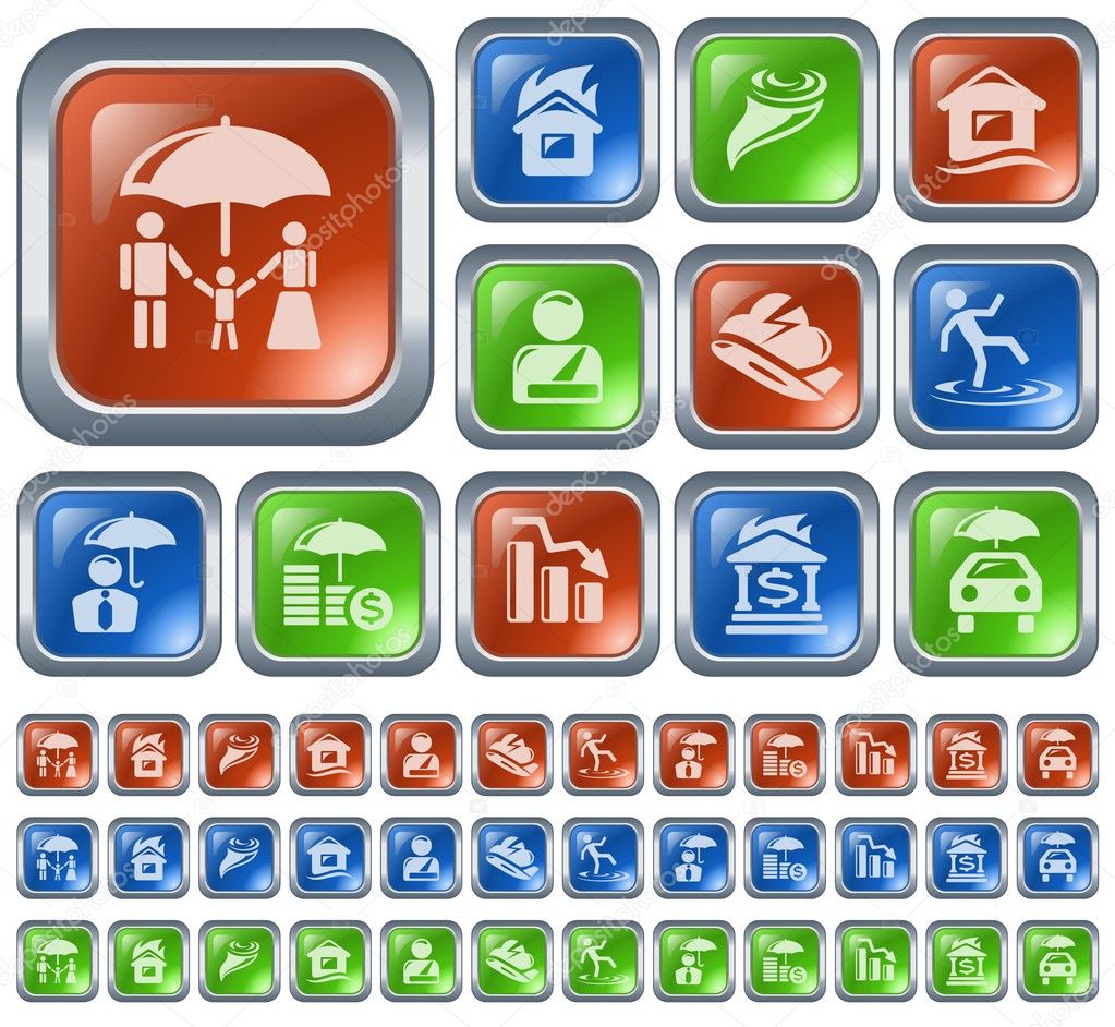 Insurance buttons Stock Vector Image by ©olegbabich #28612107