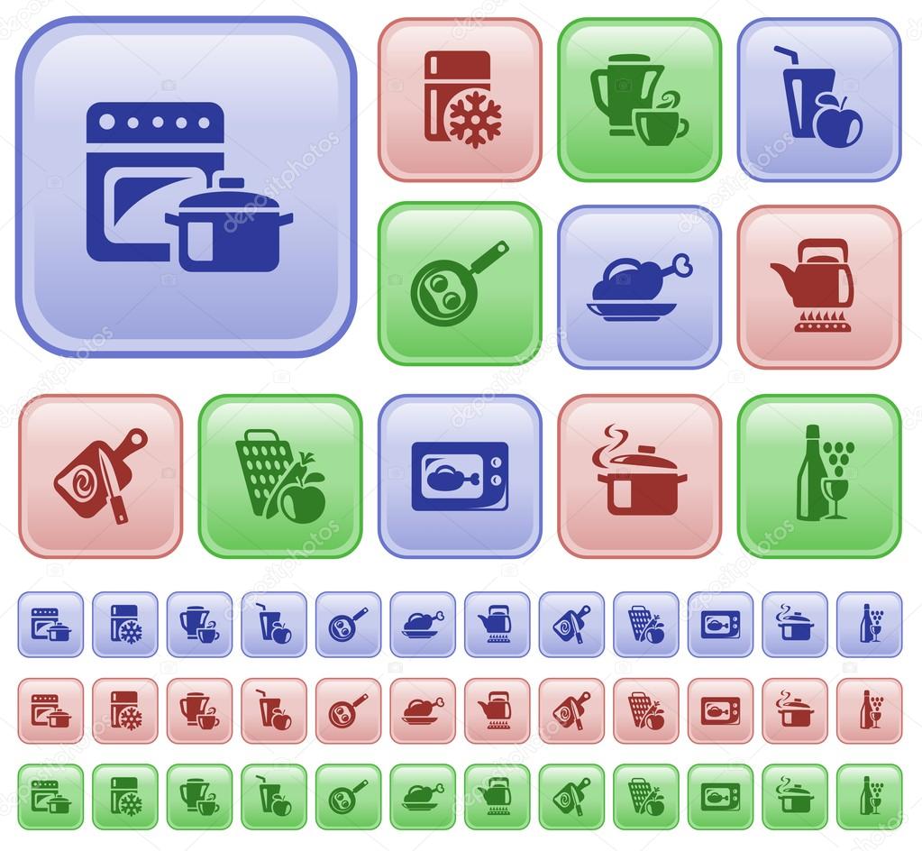 Kitchen and cooking buttons Stock Vector Image by ©olegbabich #49730491