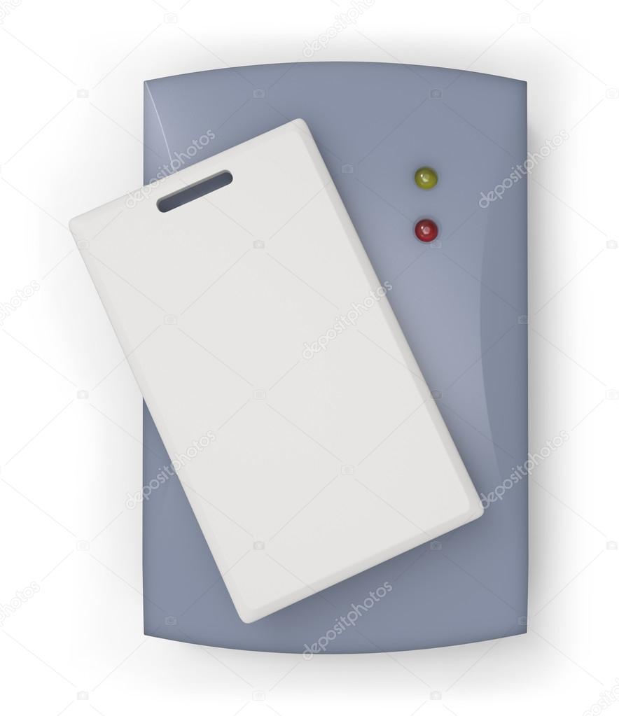 RFID reader with RFID card Stock Photo by ©coddie 36436669