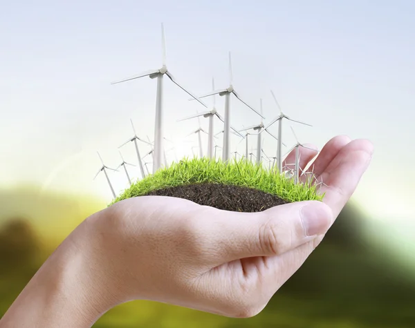 Wind turbine in hand - Stock Image - Everypixel