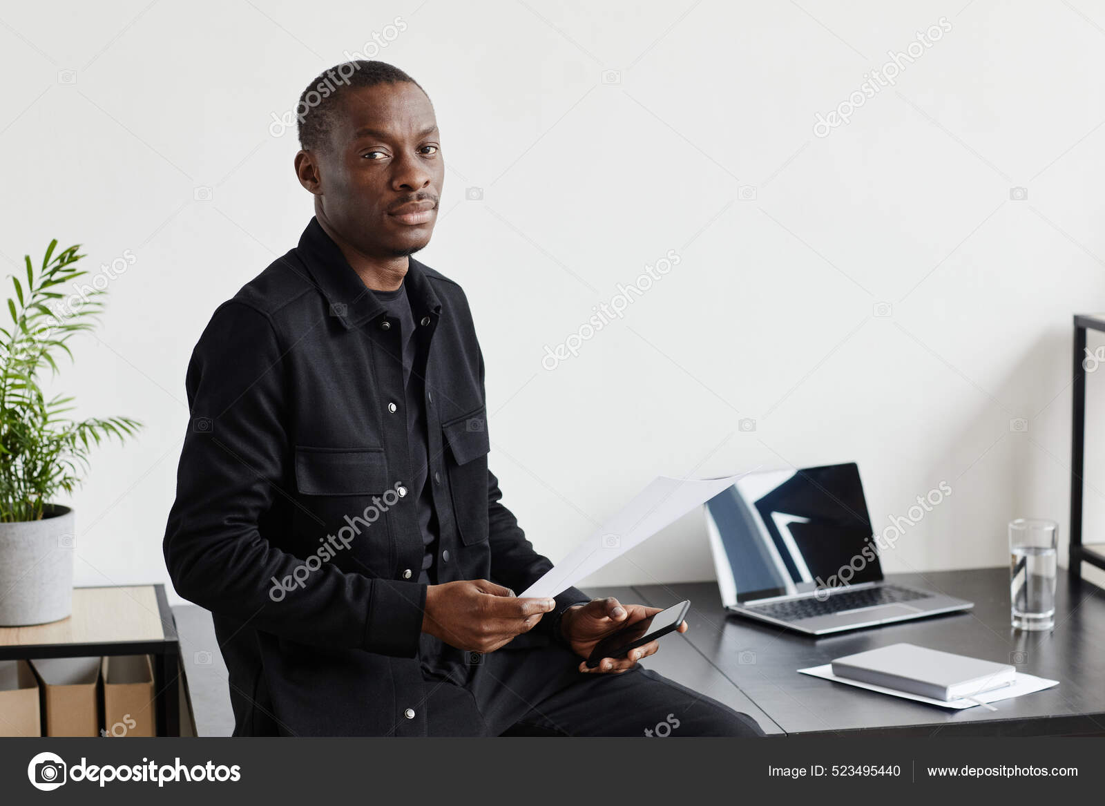 Black Businessman Desk
