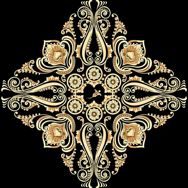 Ornamental floral motif with swirling decorative elements - Stock Image ...