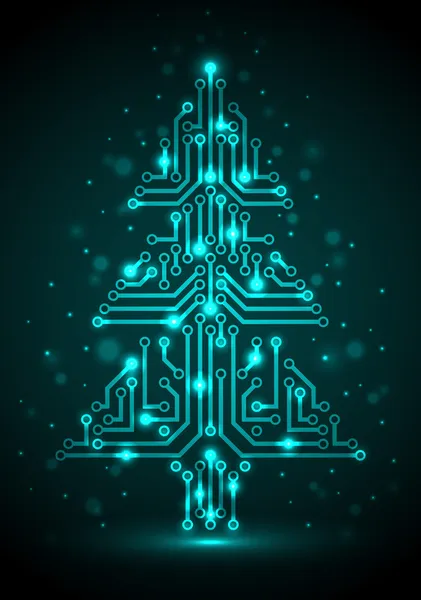 Christmas tree from digital electronic circuit Stock Vector Image by ...