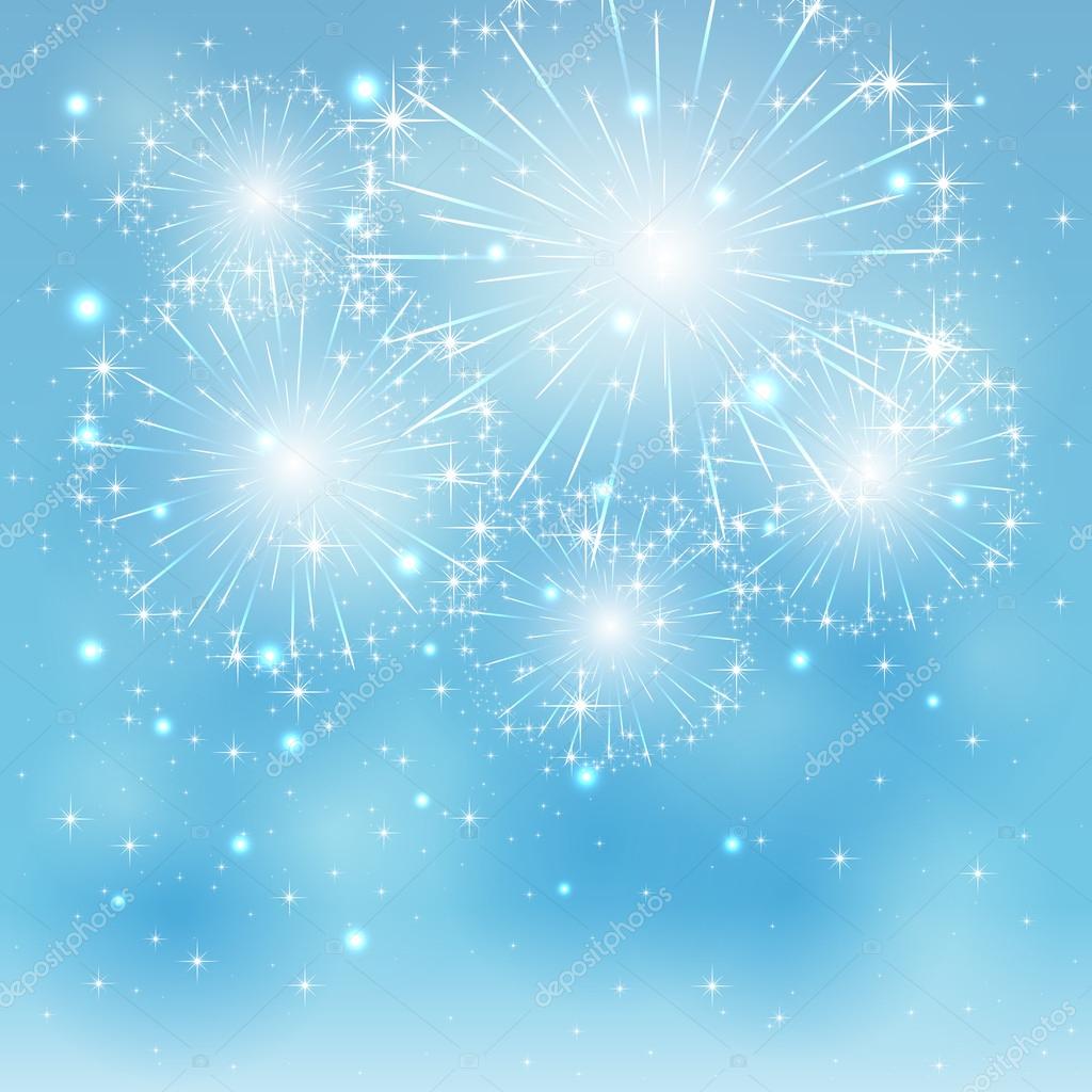Blue fireworks — Stock Vector © losw #46978015
