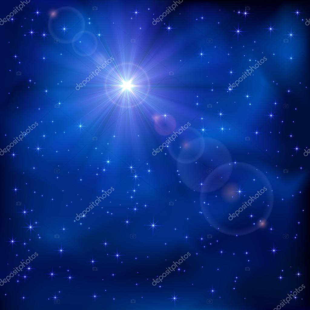 Shiny star on night sky — Stock Vector © losw #48153119