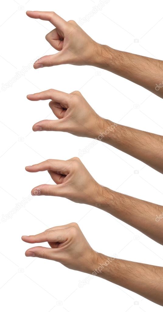Hand signs. Differents sizes isolated Stock Photo by ©Erdosain 49880867