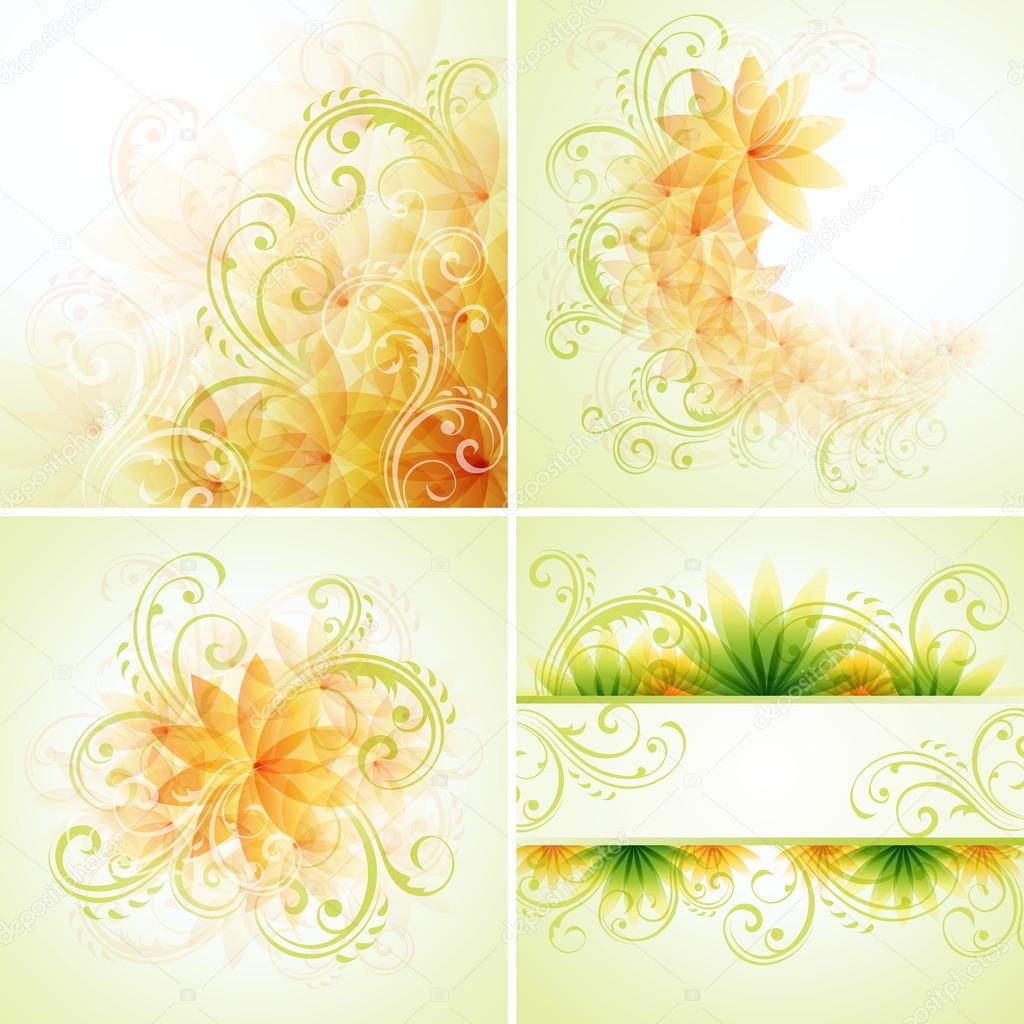 Floral designs — Stock Vector © VectorLa #19498533
