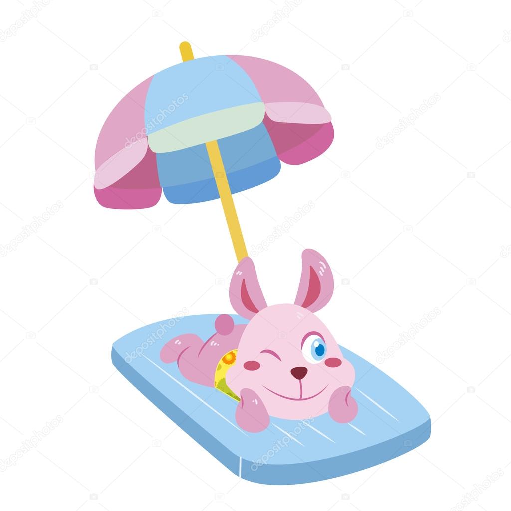 A rabbit beach activities Stock Vector Image by ©kchungtw #18305655