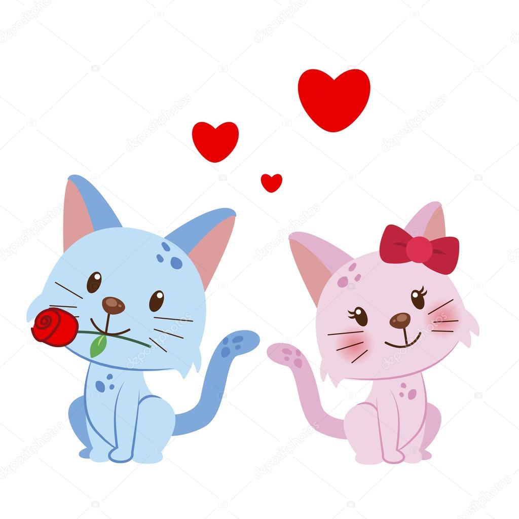 Illustration of a pair of cat Stock Vector Image by ©kchungtw #18519359