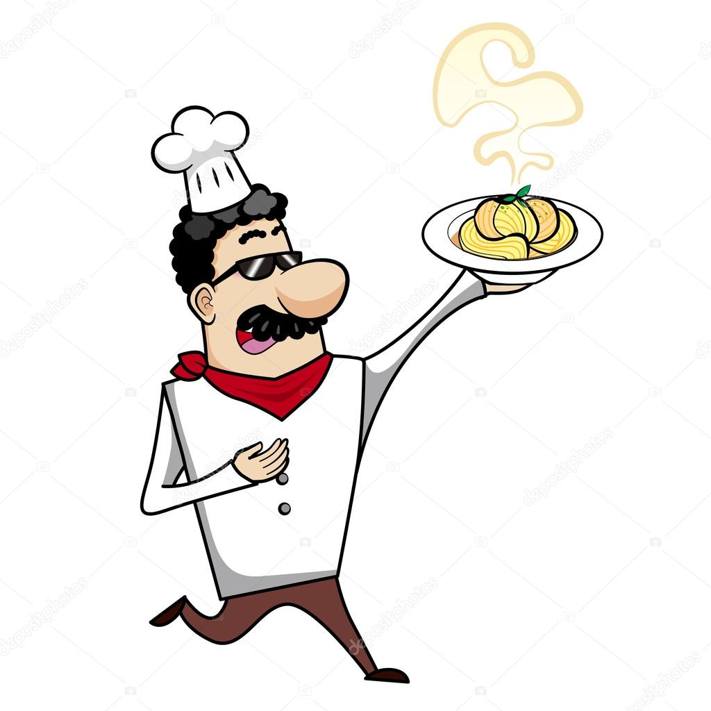 Cartoon Chef with Pasta Bowl Stock Vector Image by ©kchungtw #21809549