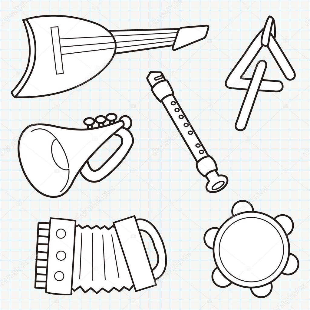 Vector Doodle Musical Instruments Collection — Stock Vector © kchungtw ... Vector Doodle Musical Instruments Collection — Stock Vector © kchungtw ...