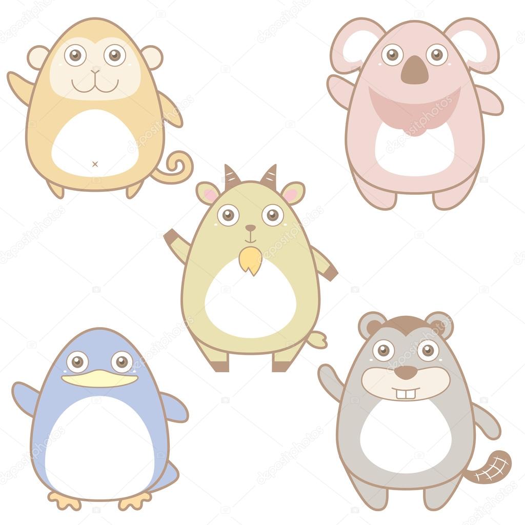 Illustration of cute animal icon collection Stock Vector Image by ...
