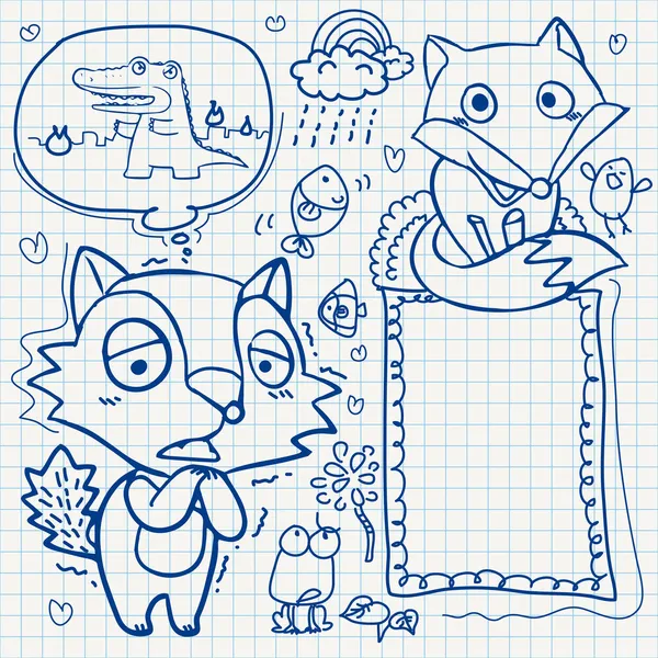 Notebook paper doodles Stock Vector by ©kchungtw 15753107