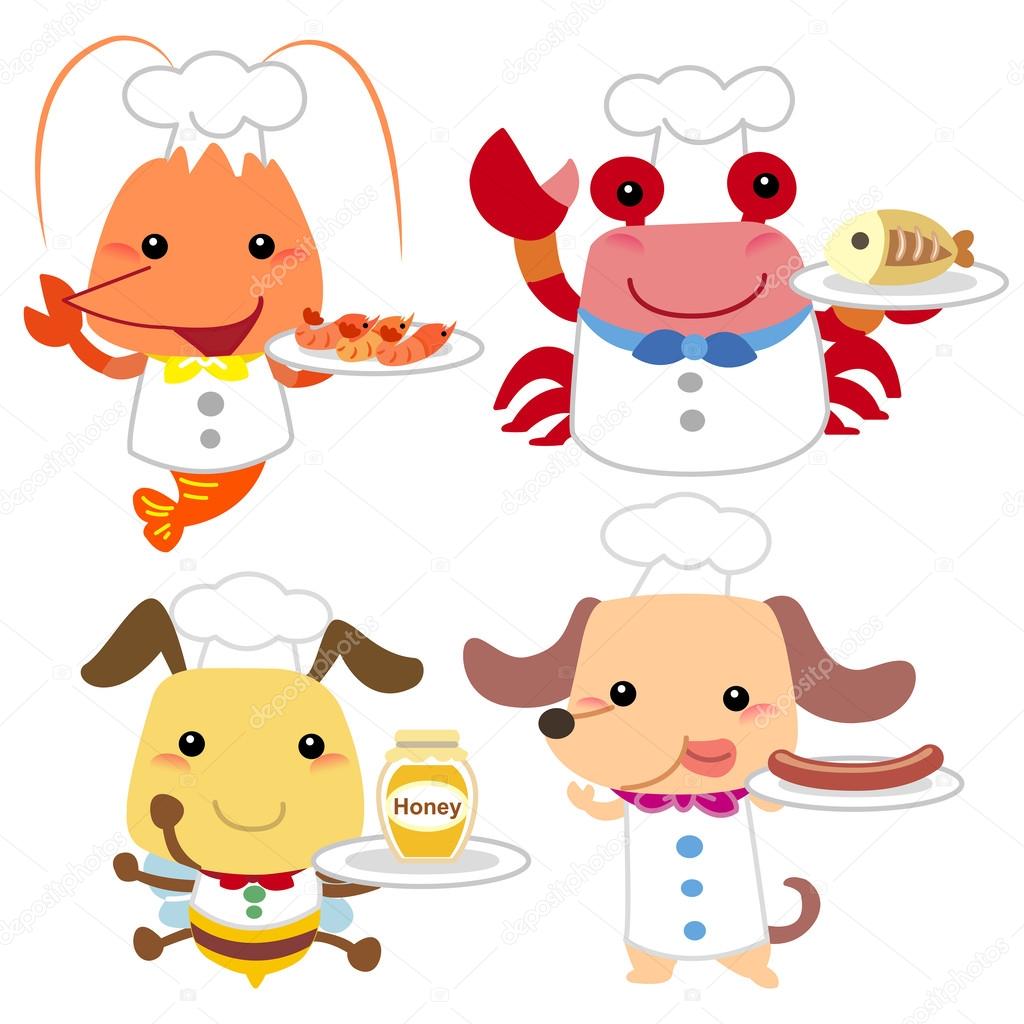 Cute cartoon animal cook collection Stock Vector Image by ©kchungtw ...