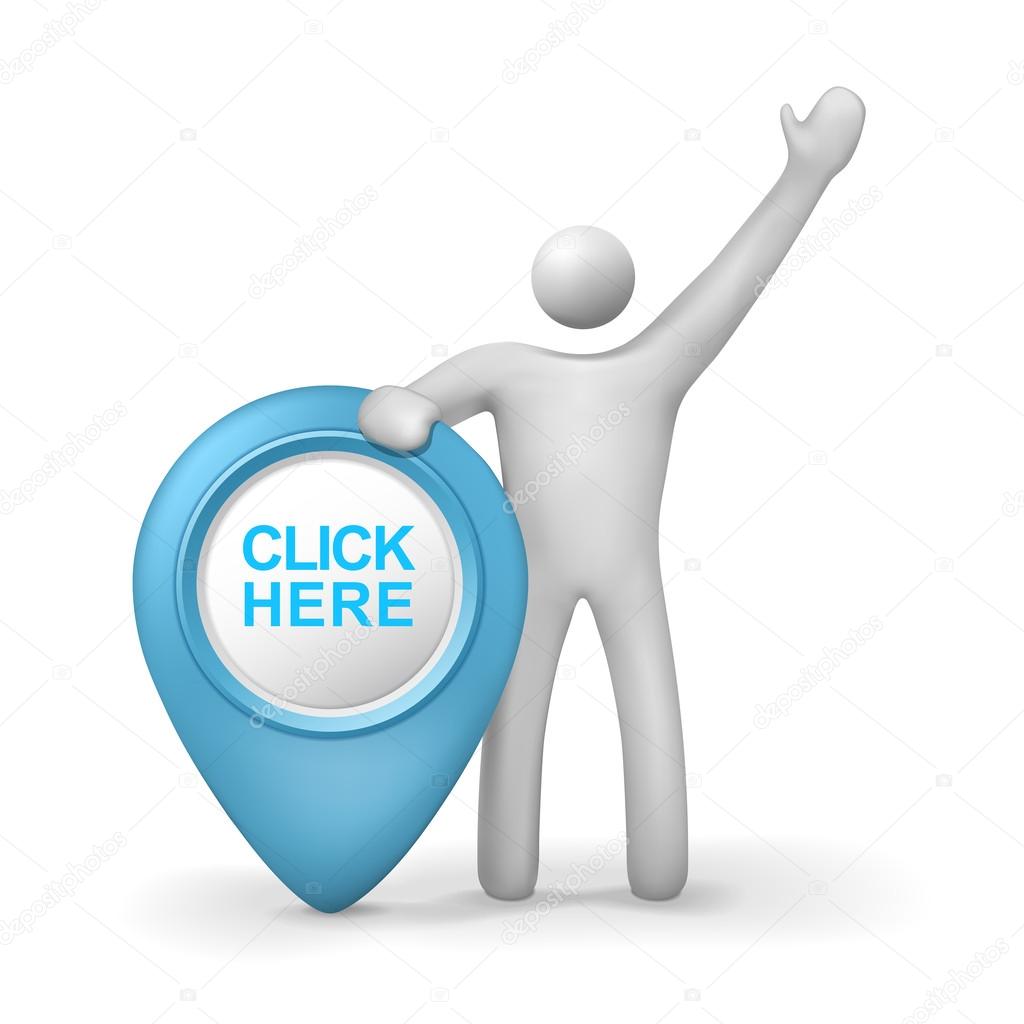 3d human with click here symbol Stock Vector Image by ©kchungtw #37559325