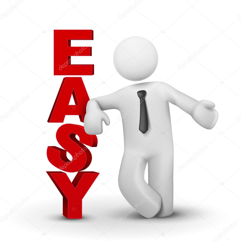3d business man presenting word easy concept Stock Vector by ©kchungtw ...