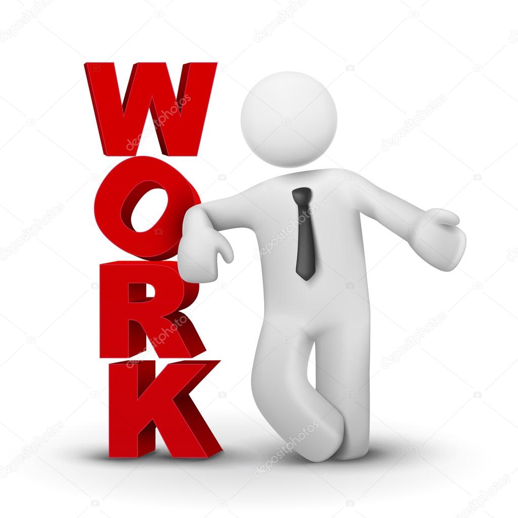 3d business man presenting word work concept Stock Vector by ©kchungtw ...