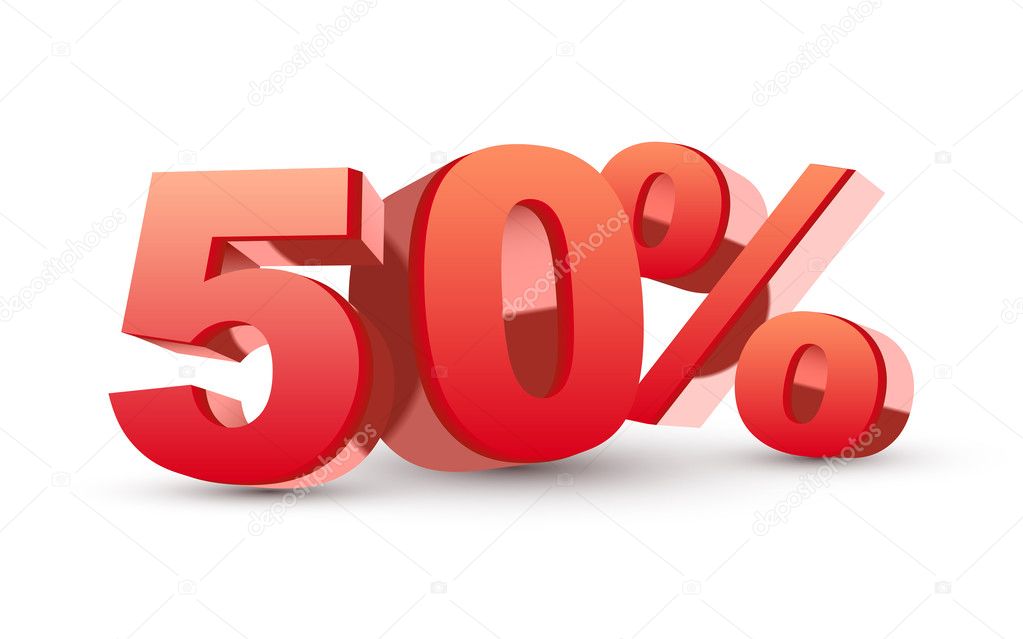 3d shiny red discount collection - 50 percent Stock Vector Image by ...