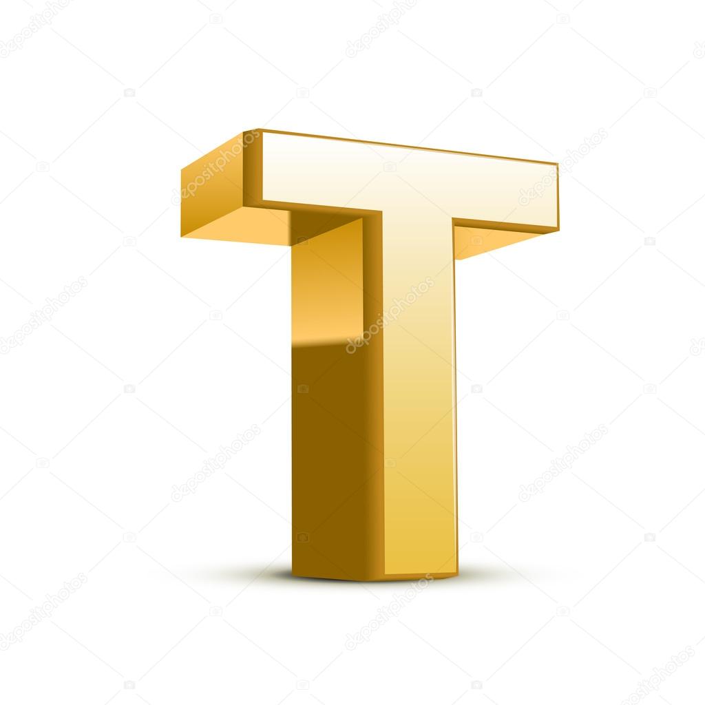 3d golden letter T Stock Vector Image by ©kchungtw #41184577