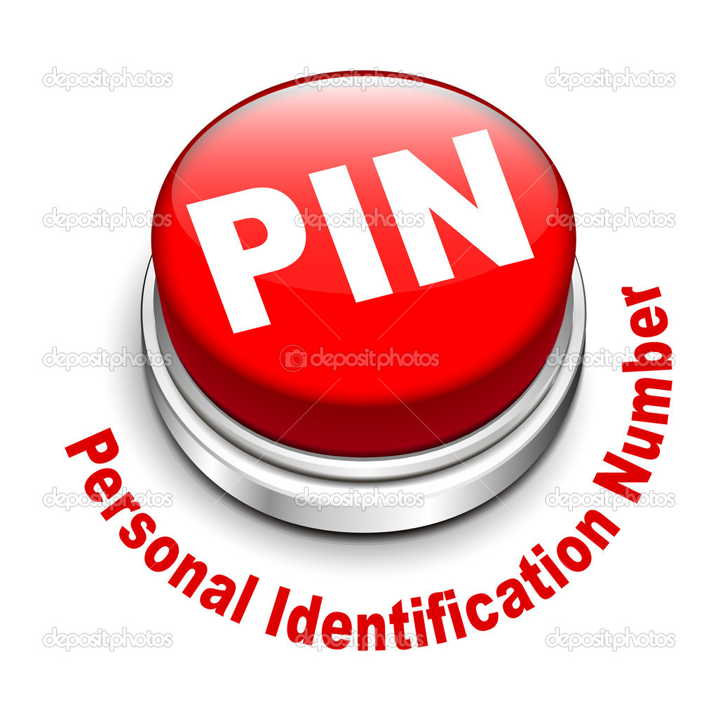 3d illustration of PIN ( Personal identification number) button Stock ...