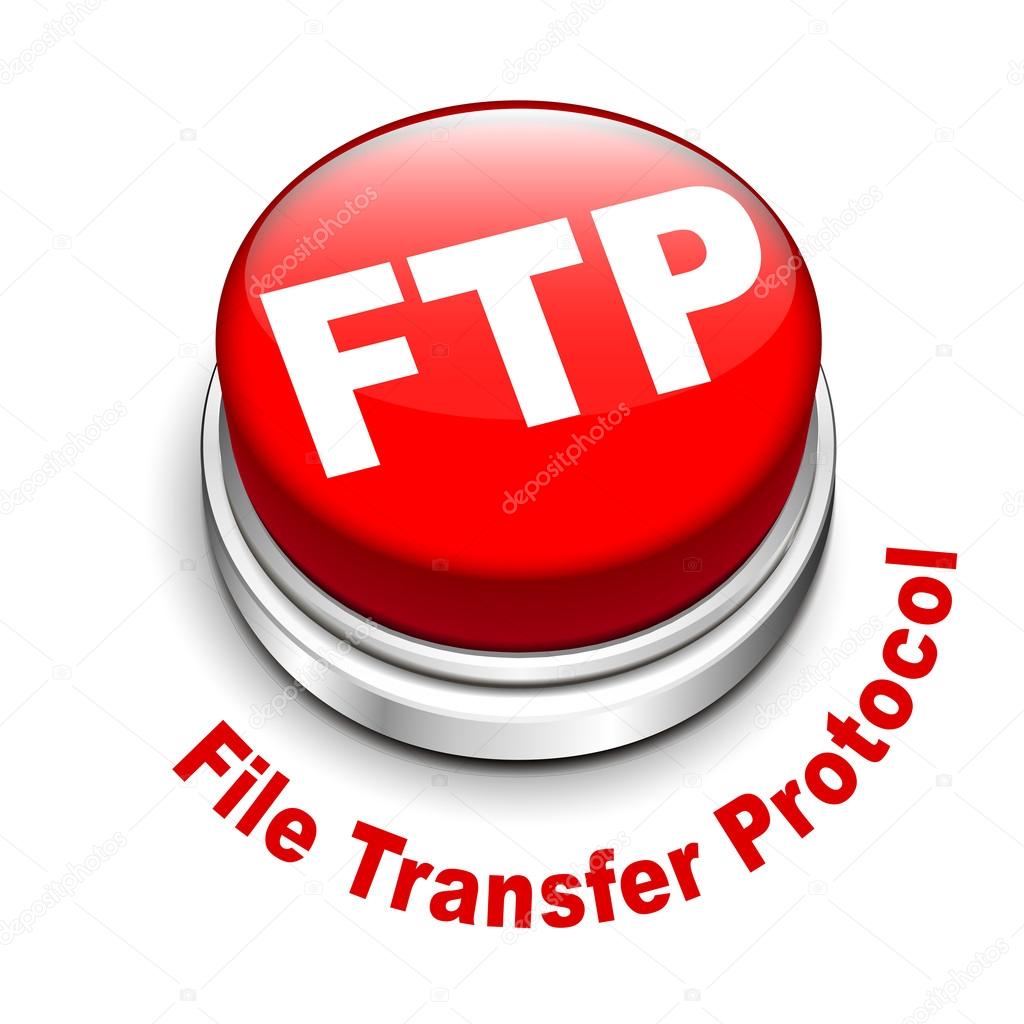 3d illustration of FTP ( File transfer Protocol ) button Stock Vector ...