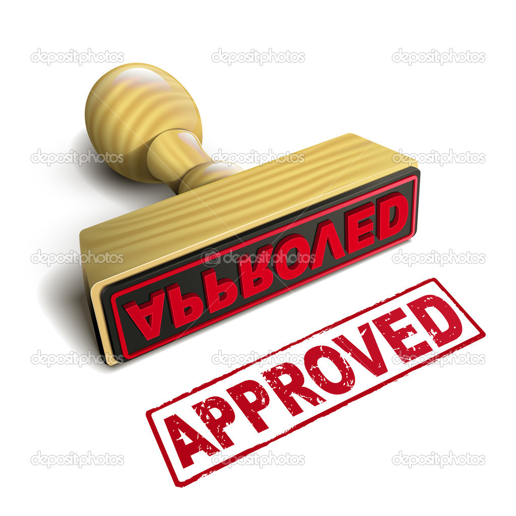 stempel goedgekeurd met rode tekst op wit — Stockvector © kchungtw ...