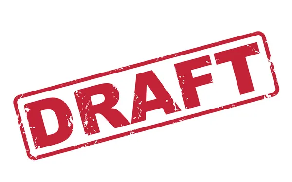 Bozza di timbro con testo rosso su sfondo bianco — Vettoriali Stock ...