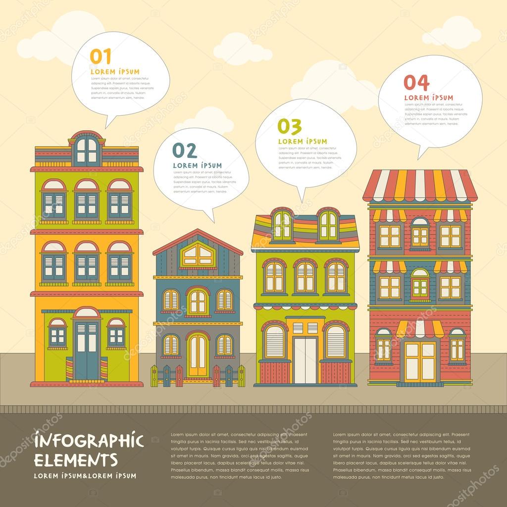 Real estate house infographics design — Stock Vector © kchungtw #44487667