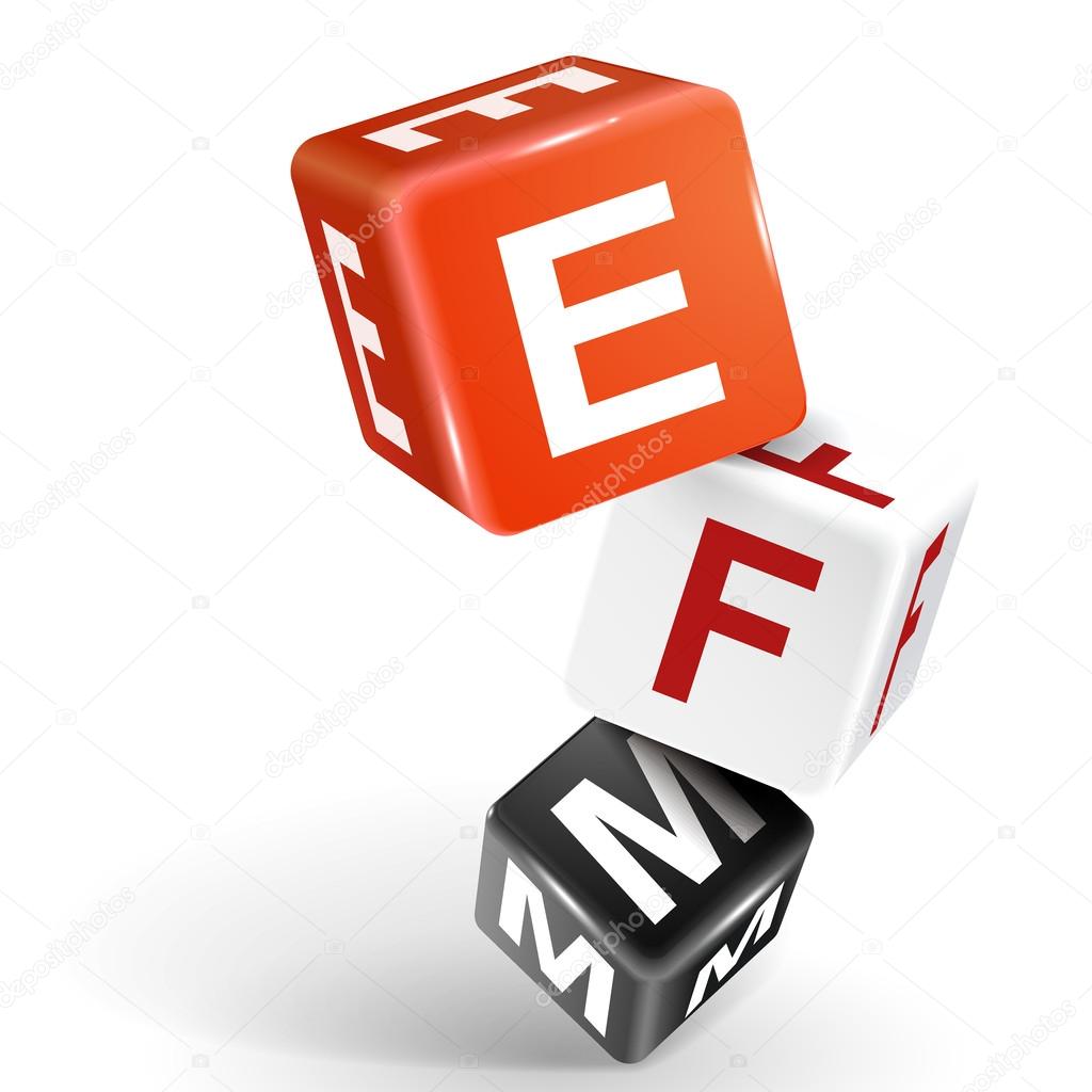 3d dice illustration with word EFM Stock Vector by ©kchungtw 46259999